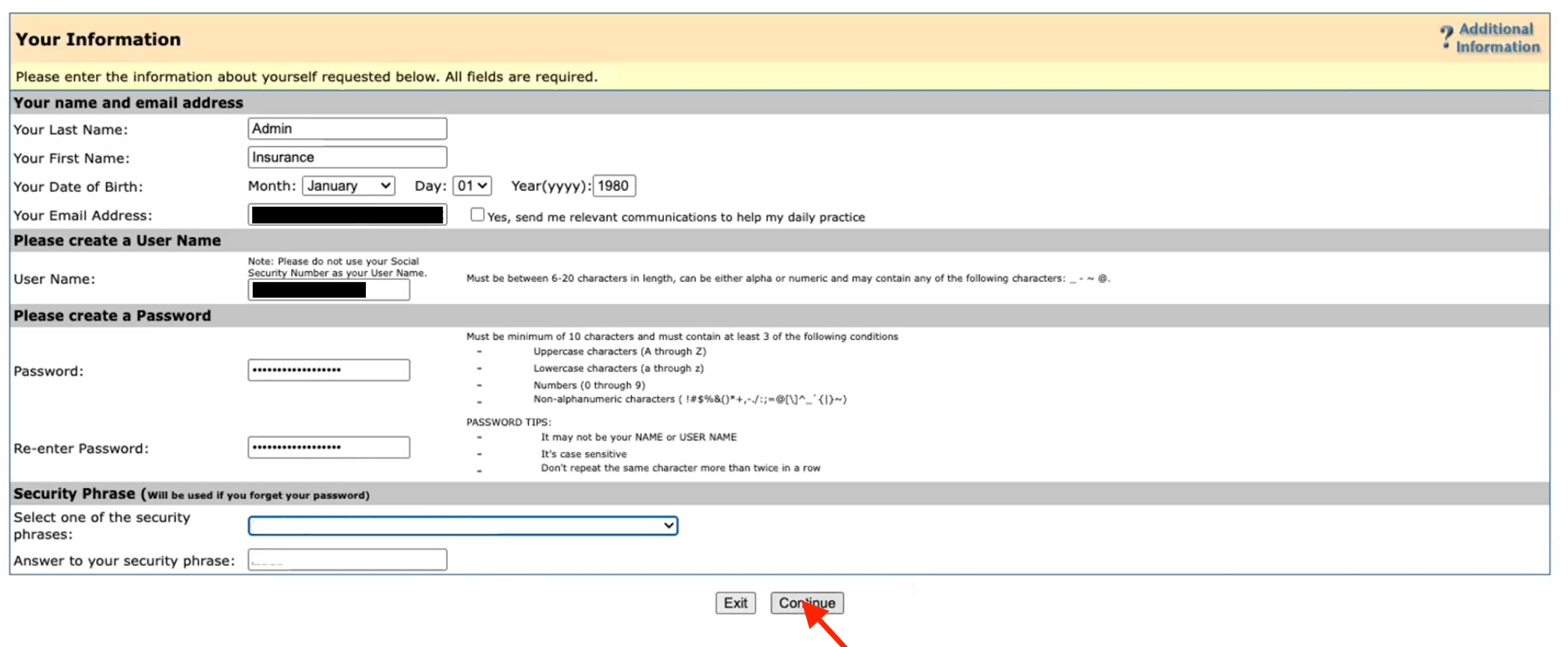 API: Creating Aetna Payer Portal Credentials